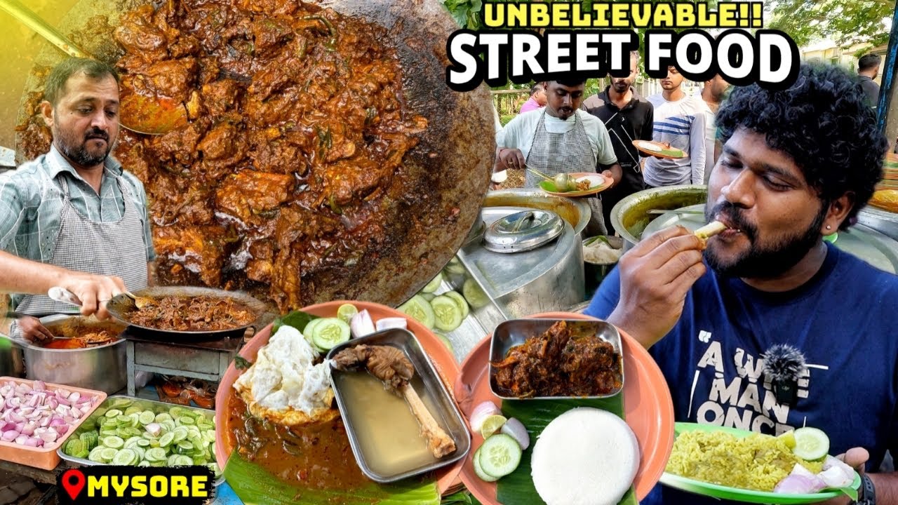 UNBELIEVABLE Mysore Non-Veg Breakfast 🔥 | Neer Dosa & Mutton Chops ...