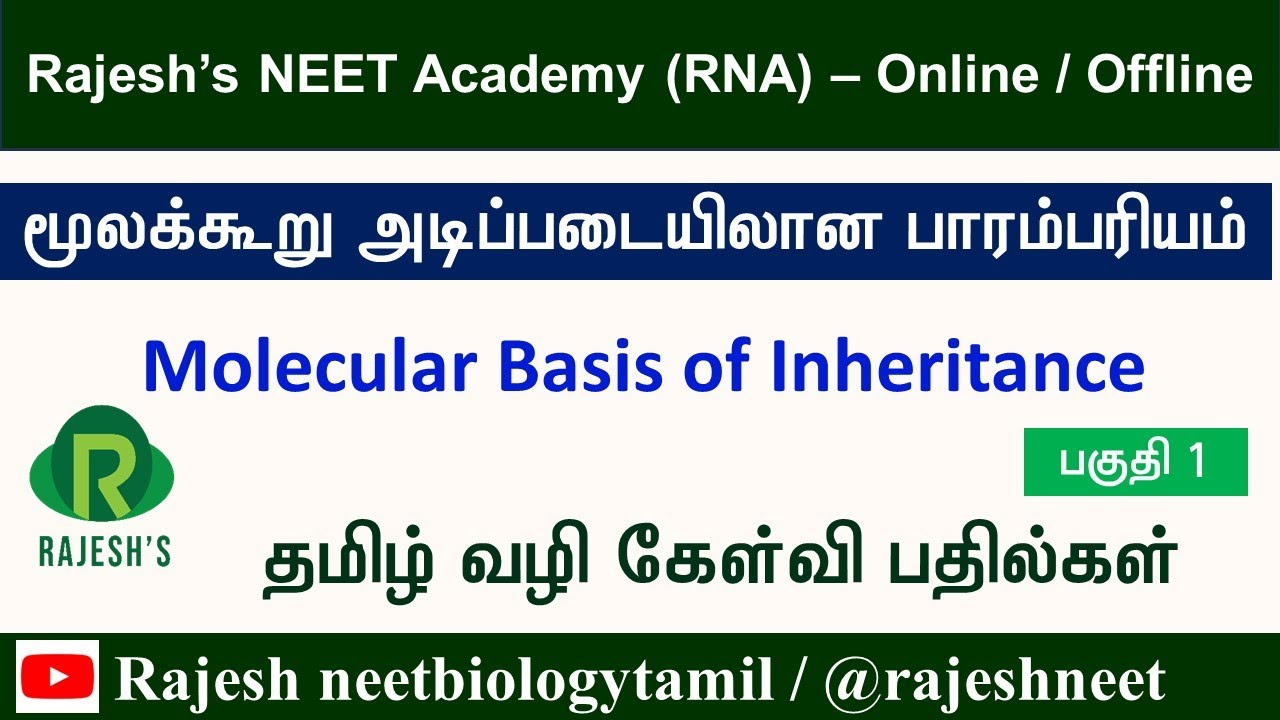 Molecular Basis of Inheritance / part 1/ Question and Answer/Rajesh ...