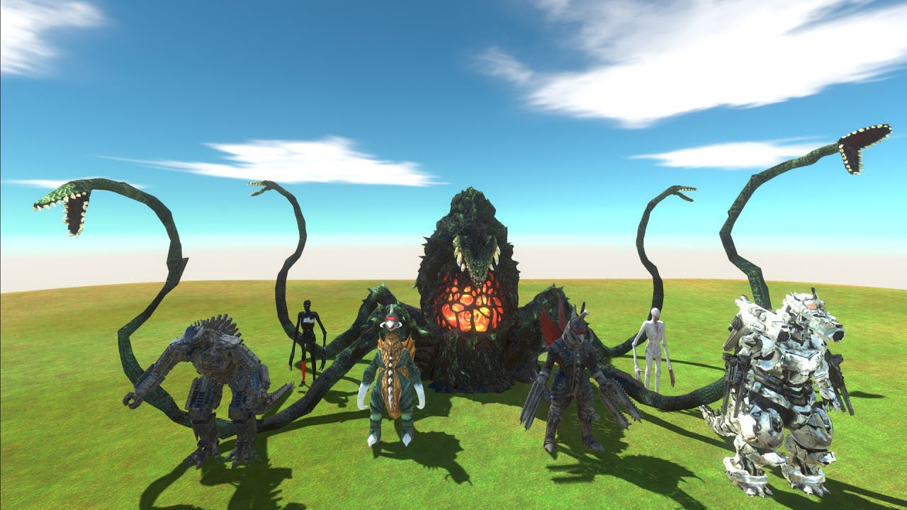 - MONSTER BIOLLANTE AND SCP - 096 VS TEAM MECHA AND TEAM GIGAN - Animal ...