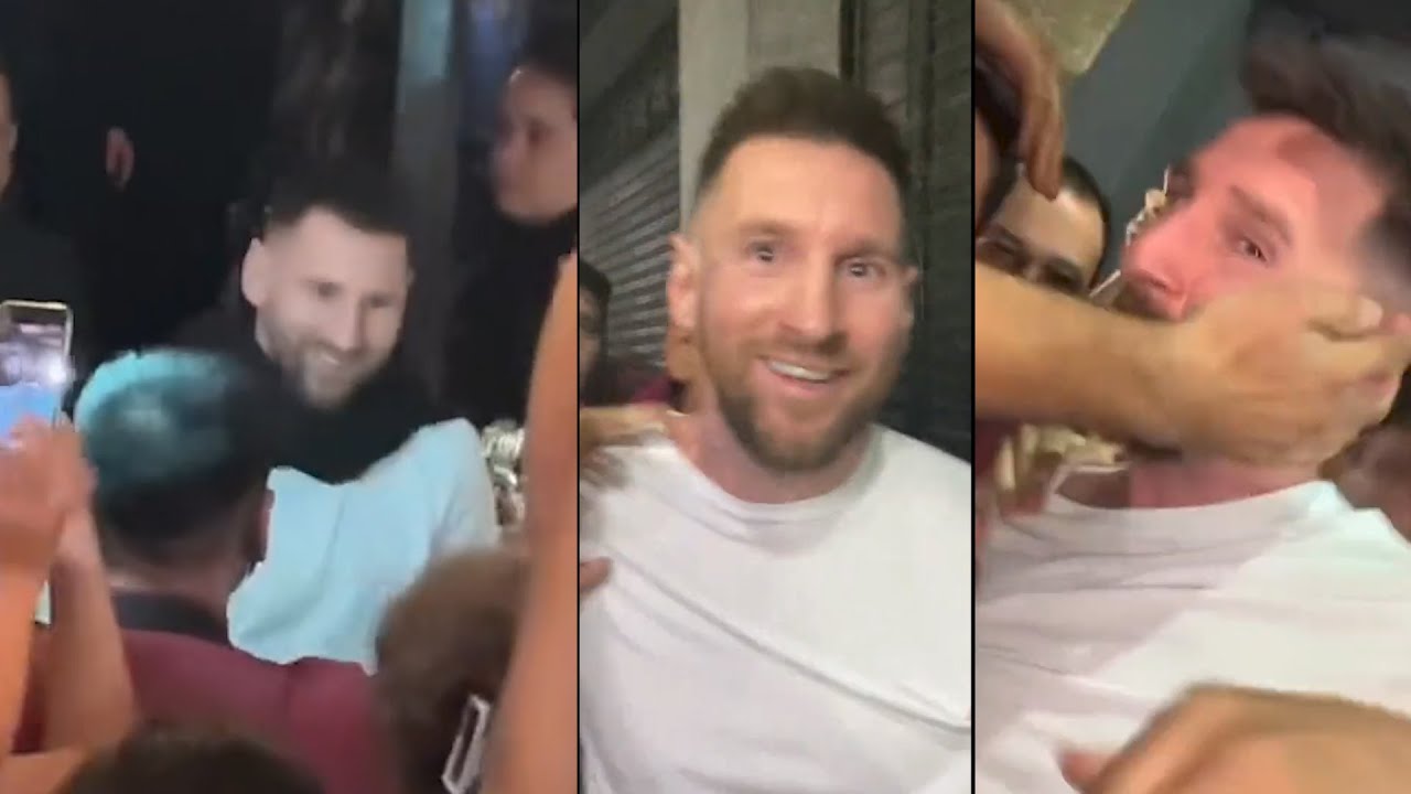 LIONEL MESSI MOBBED BY THOUSANDS OF FANS WHILE LEAVING FROM RESTAURANT ...