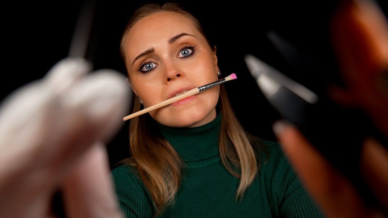 ASMR | Fixing your FACE (tweaking, snipping, picking...) - YouTube