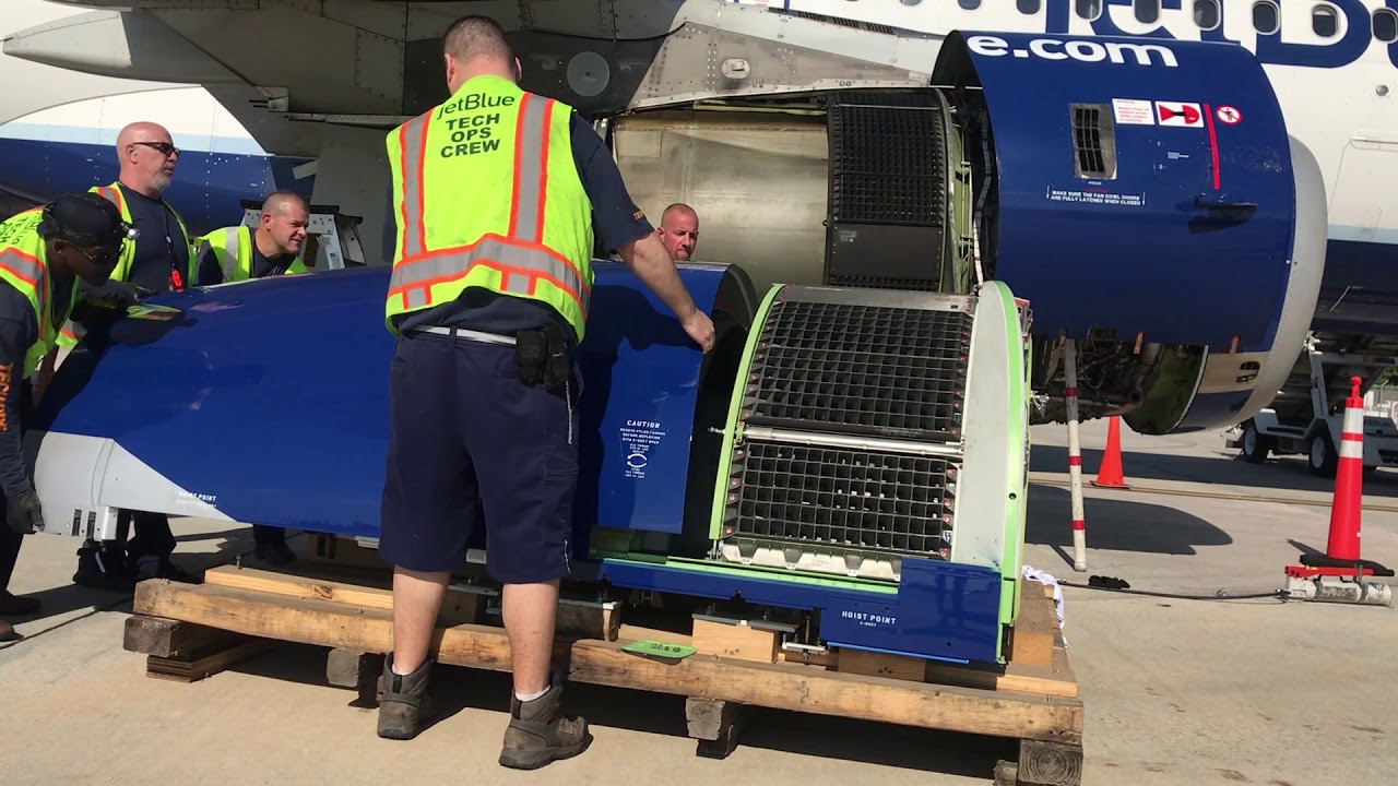 A320 Thrust Rev Translating Sleeve Replacement - YouTube