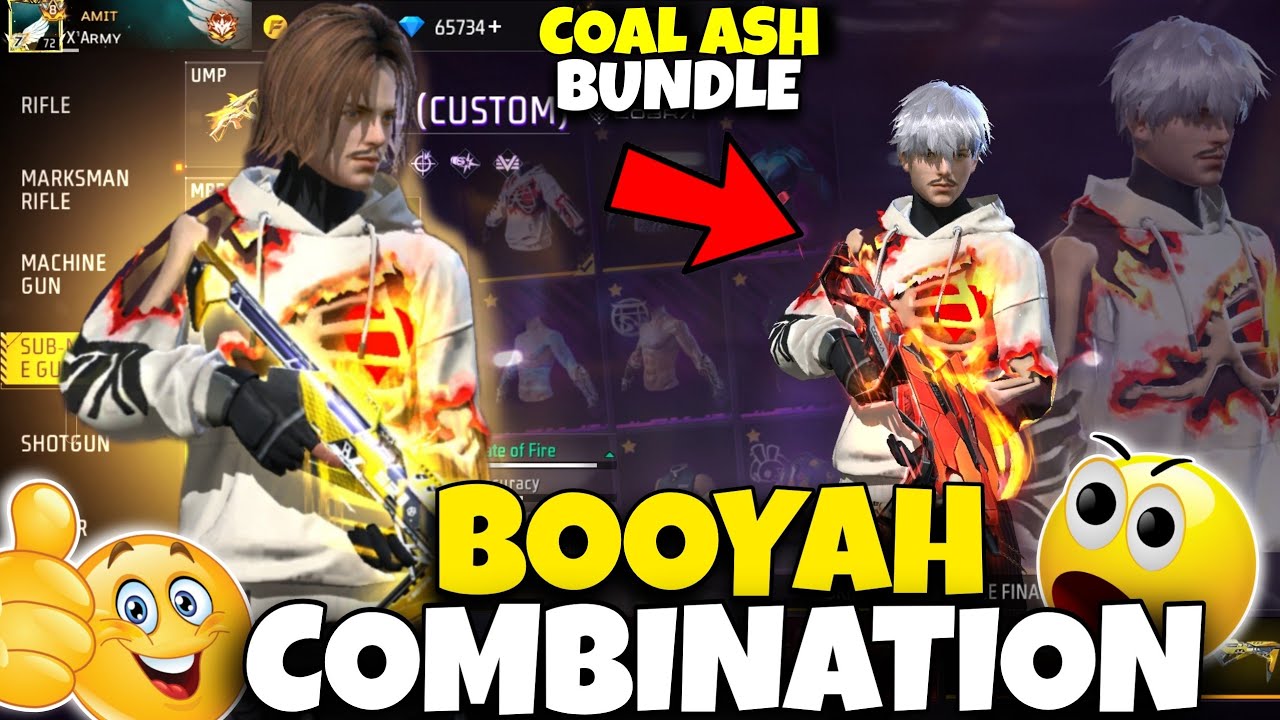 August FF New Booyah Bundle Combination ️ Coal Ash bundle Combination ...