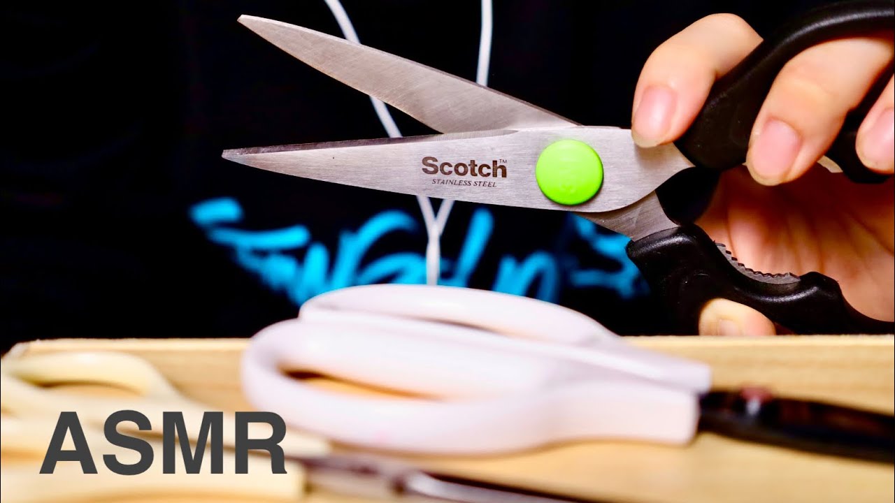 【ASMR】 ️ scissors sounds ️The sound of closing scissors - YouTube