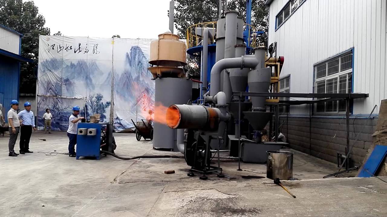 wood chips/solid waste gasifier burner system connect with steam boiler ...