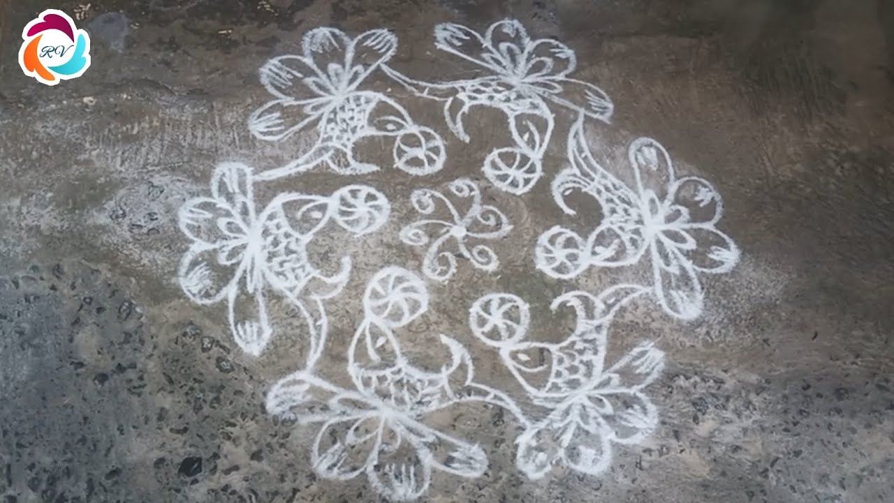 Fish kolam using 11 to 6 dots | pulli kolam designs - YouTube