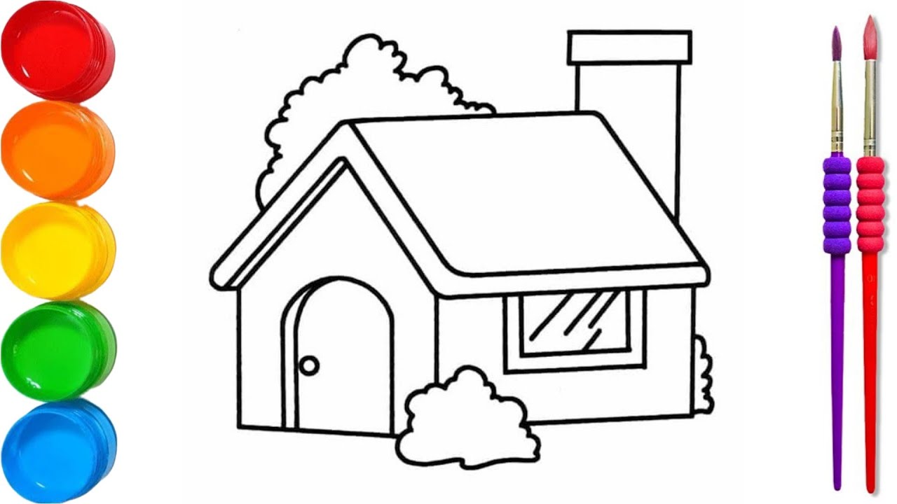 How To Draw An Easy House For Beginners - YouTube