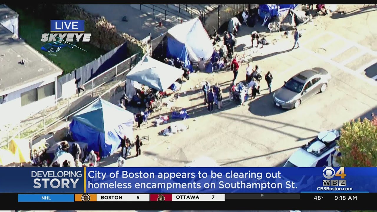 City of Boston clearing out homeless encampments near Mass and Cass ...