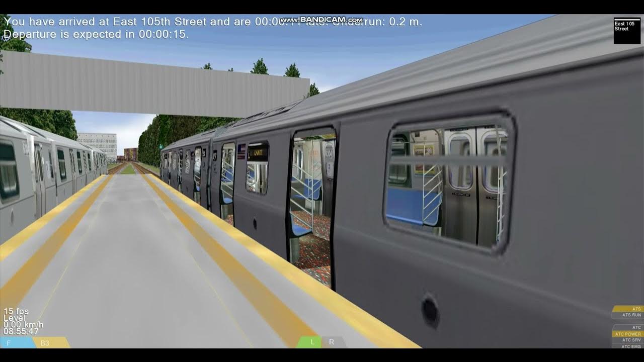 OpenBVE R179A V7 L train arriving & departing at E105th Street - YouTube