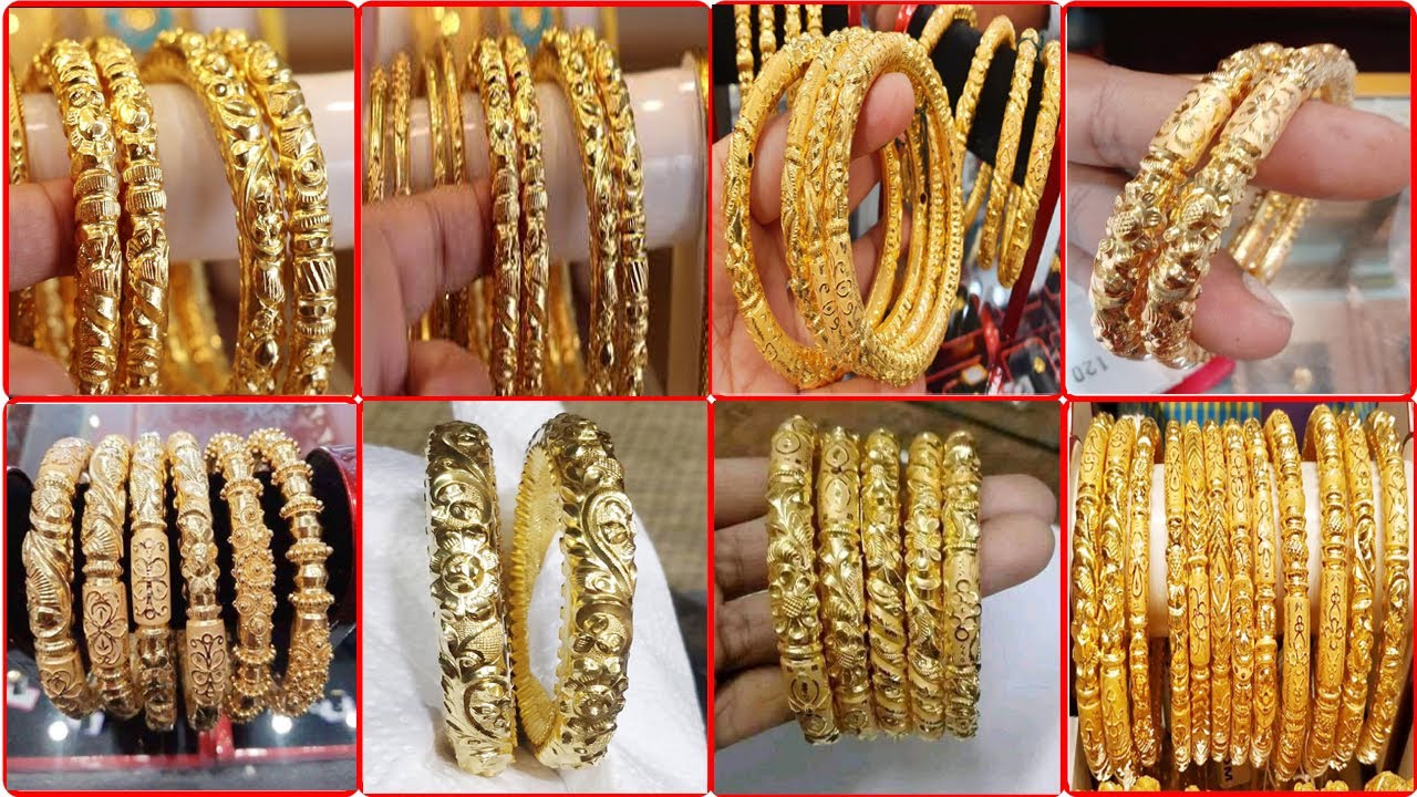 Latest light weight gold bangles design || Latest Light weight gold ...