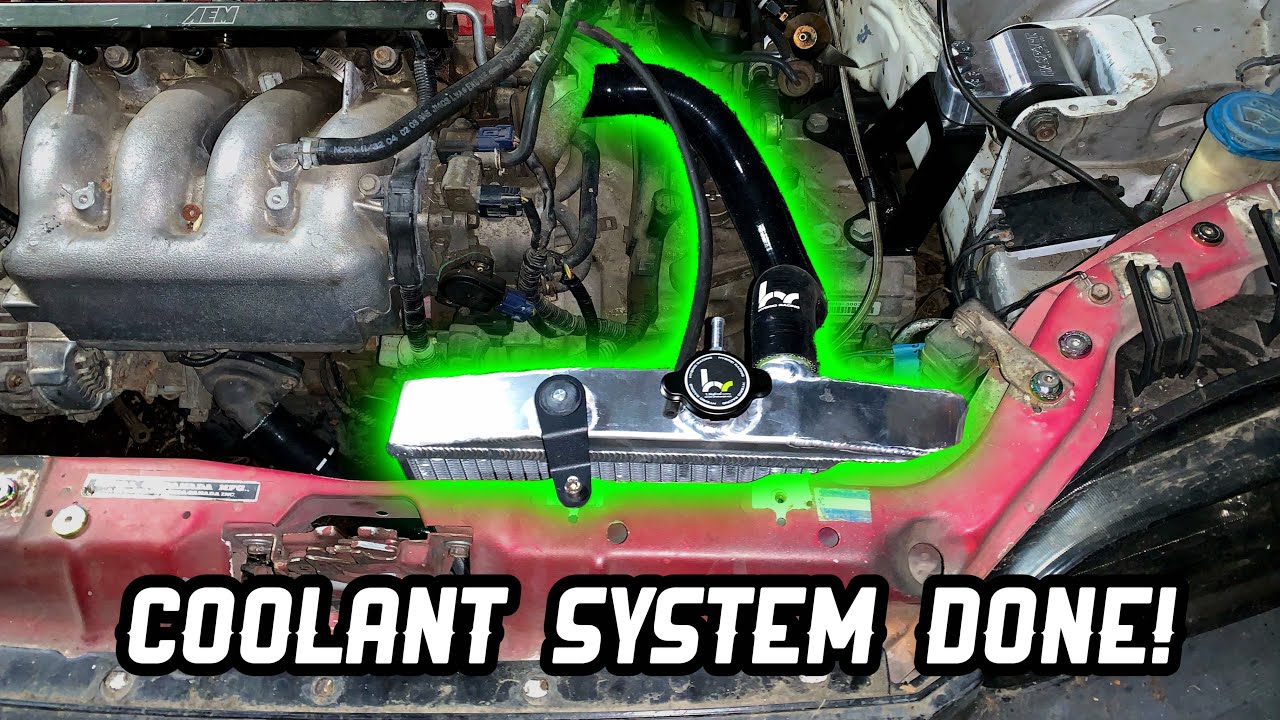 Installing Hybrid Racing Radiator In Kswap Honda Civic Eg - YouTube