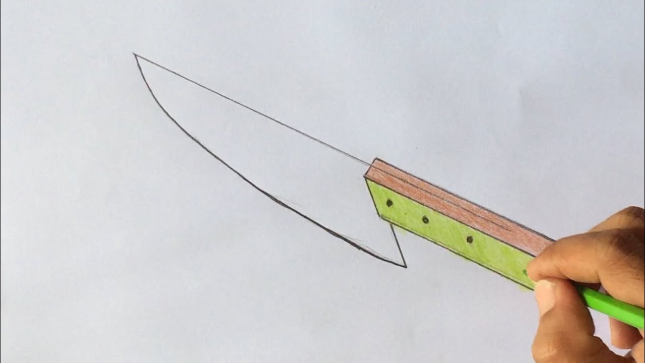 How to draw a knife picture | របៀបគូរគំនូររូបកាំបិត | knife drawing ...