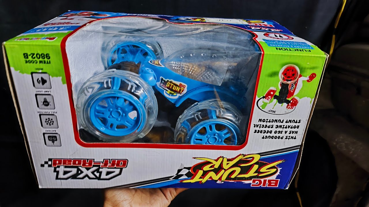 Big stunt car 360° rotation with lights & sound rechargeable car ye car ...