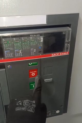 ABB Emax ACB spring charging manually and on off operation - YouTube