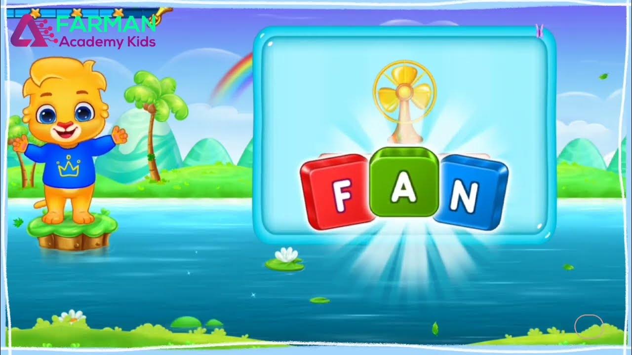 Fan Spelling word fan | English word learning video for kindergarten ...