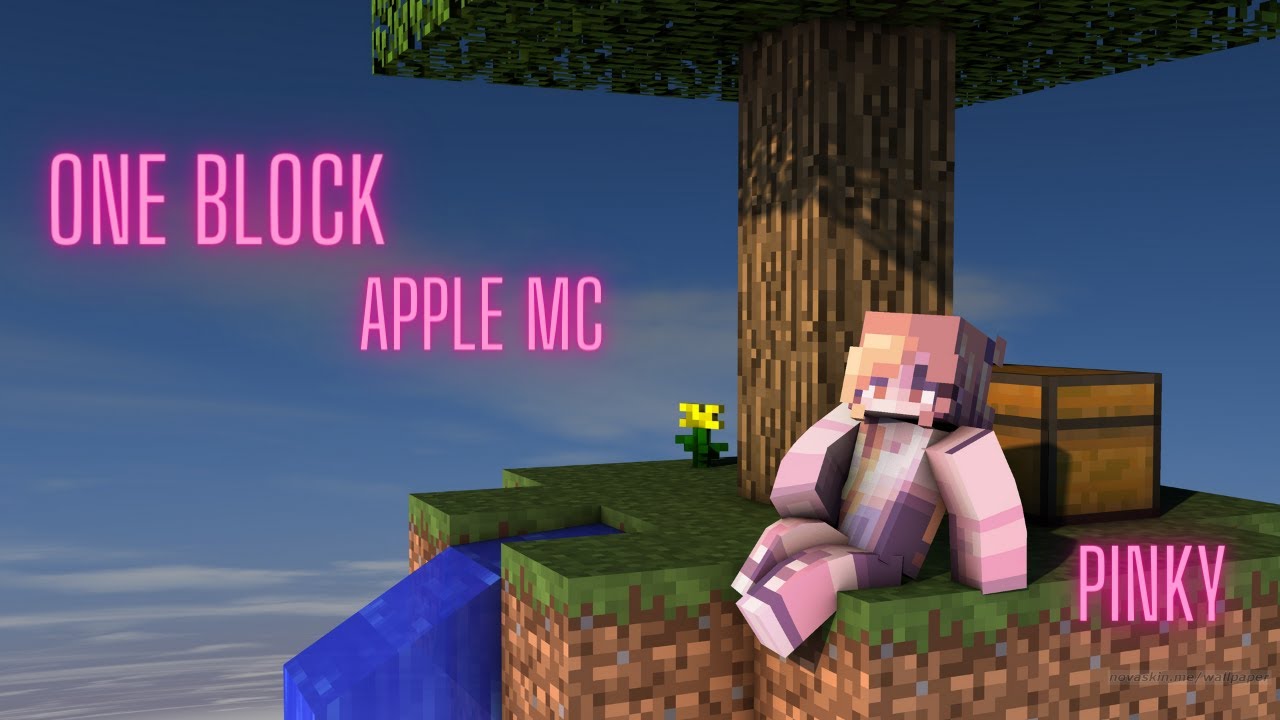 APPLE MC | ONE BLOCK | PINKY | #MINECRAFT #minecraftmalayalam - YouTube