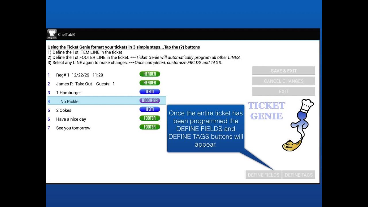 ChefTab Ticket Genie Tutorial - YouTube