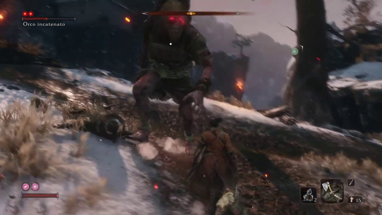 Sekiro Chained Ogre 90° dropkick spin - YouTube
