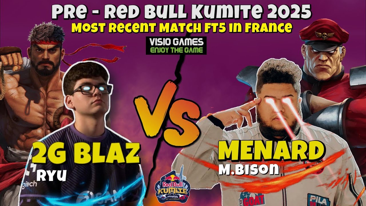 SF6 G2 Blaz ( Ryu, Ken ) vs Mena RD ( M Bison ) - Pre - Red Bull Kumite ...