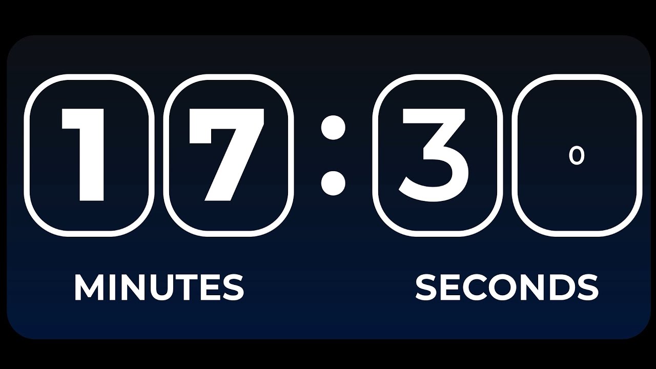 17 Minutes 30 Seconds Timer Count Down Alarm Clock | 1050 Seconds - YouTube