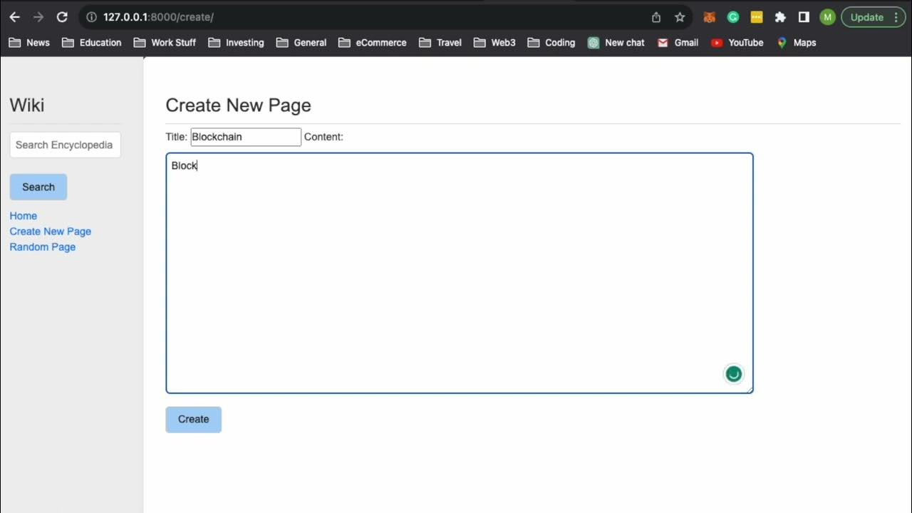 CS50W Project 1 (Wiki) - YouTube