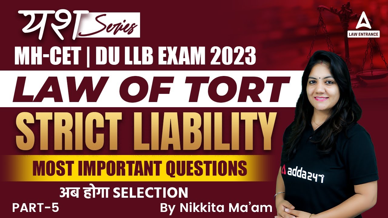 Law Of Tort | Strict Liability | Most Important Questions For MH CET ...