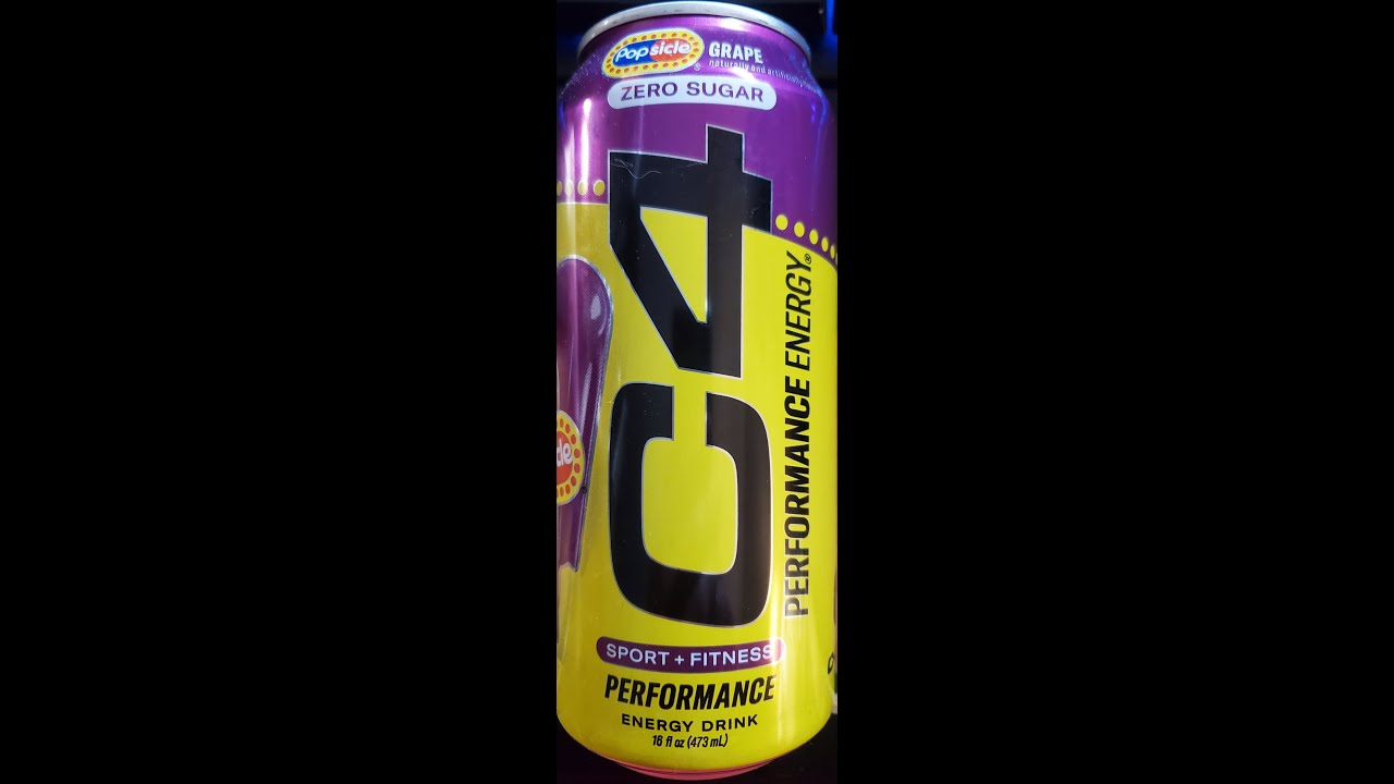 C4 Zero Sugar Grape Popsicle Energy Drink Review - YouTube