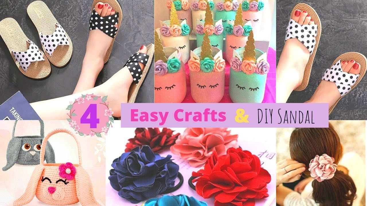4 Easy Crafts Home Decors/ DIY Handmade Sandal Do It Yourself - YouTube
