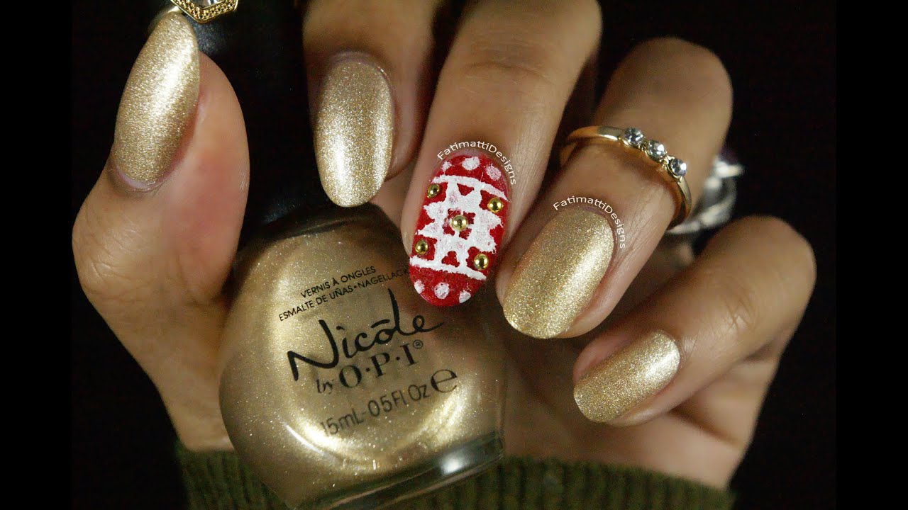 DIY: Winter Sweater Textured *Holiday Nail Art Tutorial* - YouTube