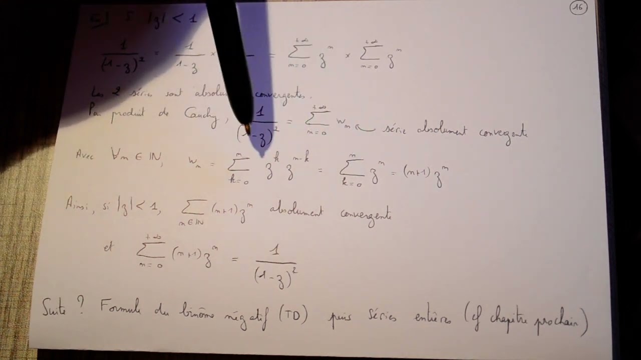 15 ex application produit de Cauchy - YouTube