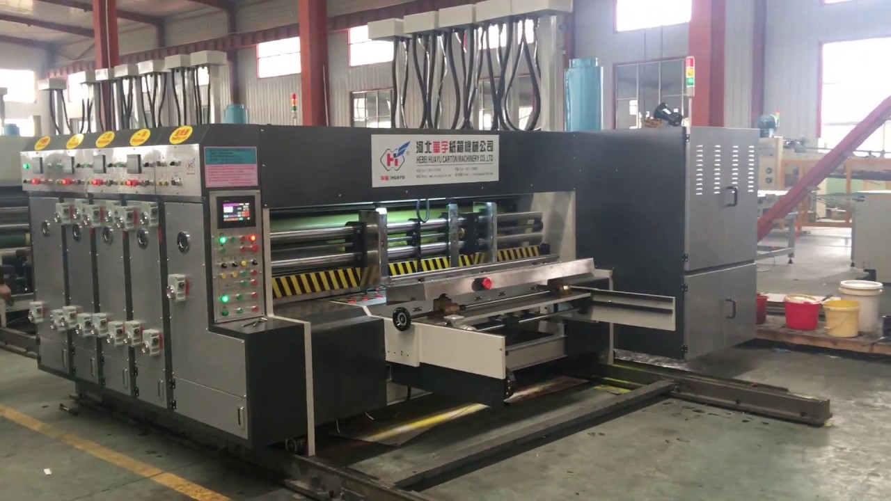 Automatic 3 color printer slotter machine 900x2200(mm) - YouTube