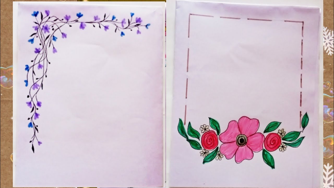 Easy title page border design ideas for note book,file cover for ...