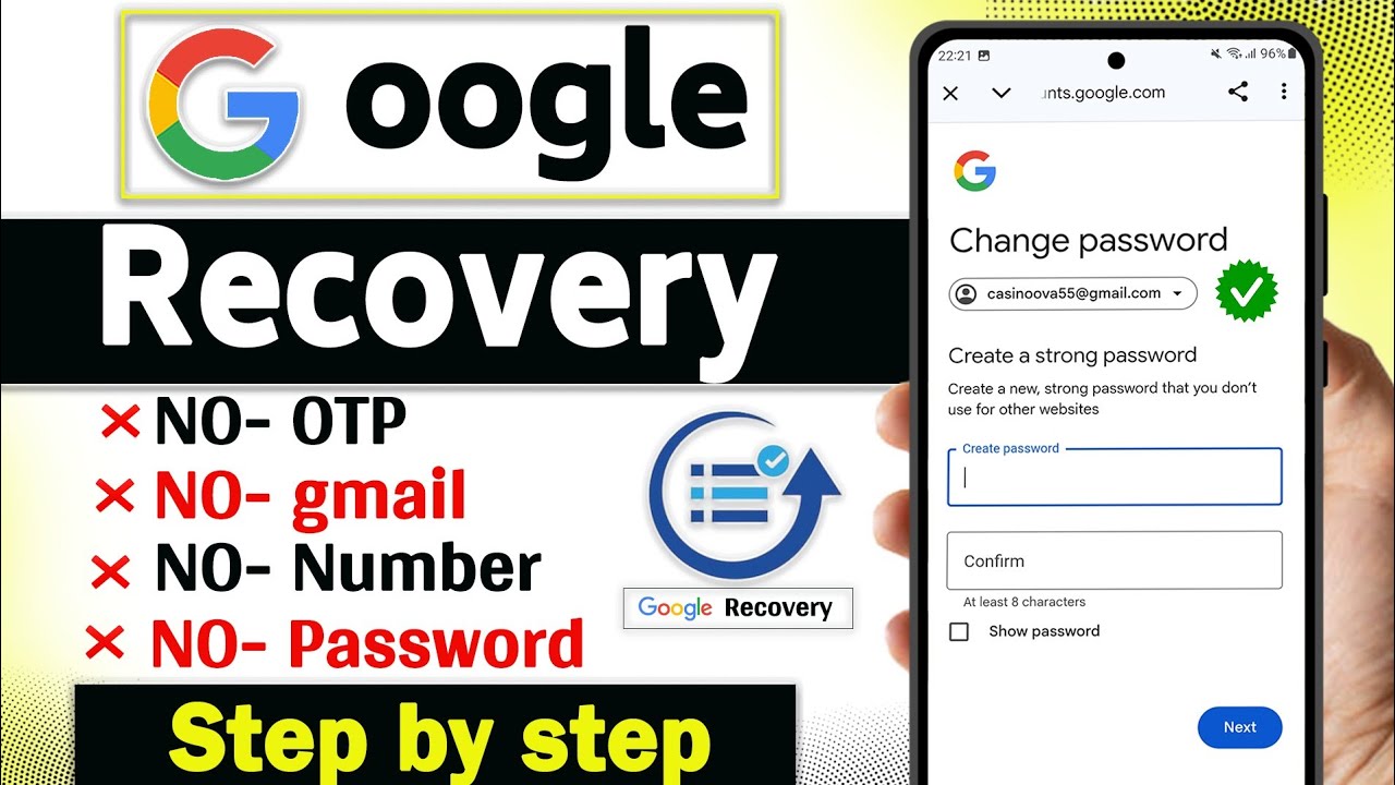 How To recover google account | Gmail recovery without verification ...