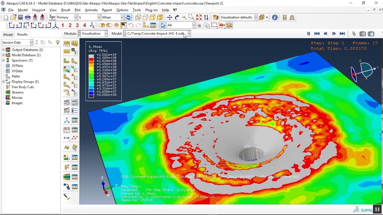 Simulation high velocity impact to the concrete wall step by step in ...