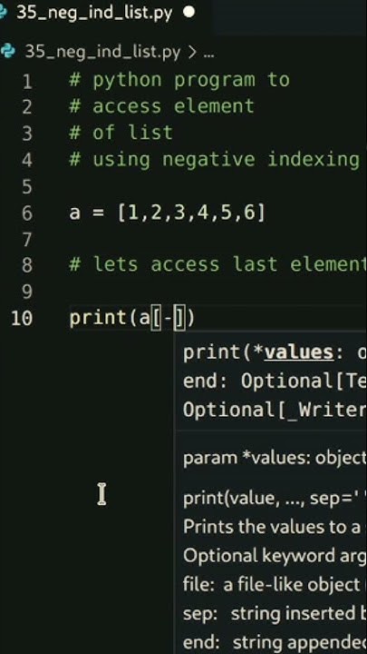 Program To Use Negative Indexing To Access Elements From The List In Python | Tech Blooded | # ...