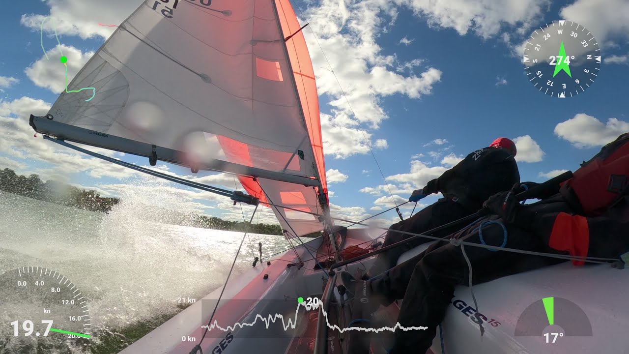 19.9 knots in Melges 15 - YouTube