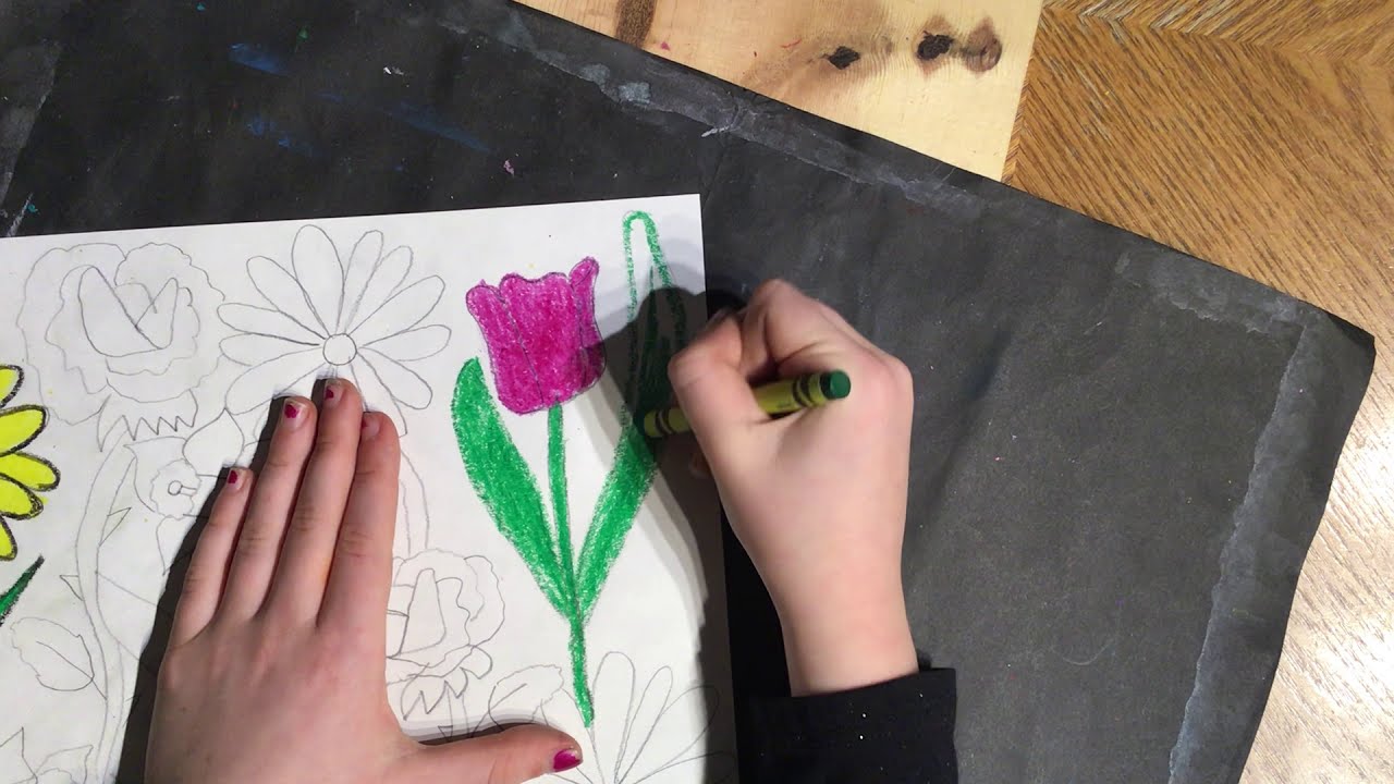 First Grade Flower Crayon Resist Arts Attack Lesson Part II of III ...