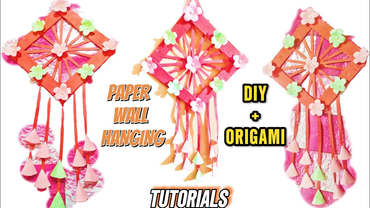 DIY-Origami paper wall hanging craft | how to make wall hanging paper ...