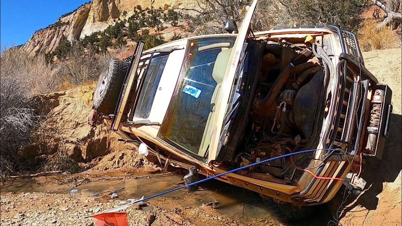 Jeep TIPPED OVER in the Creek! - YouTube