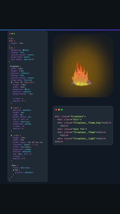 Campfire flame animation using HTML & CSS | CSS animations | Web development | #shorts - YouTube