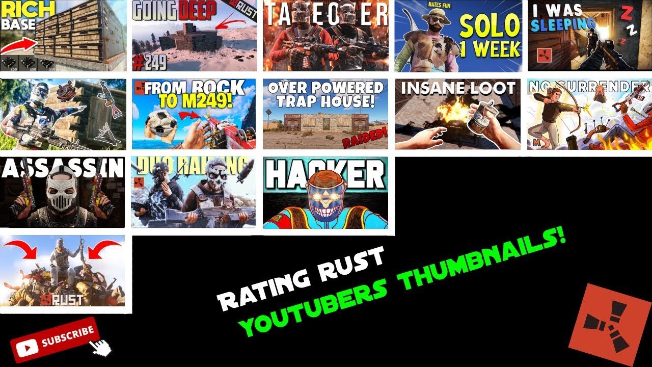My Tier List Of Rust YouTubers Thumbnails How good i think other rust ...