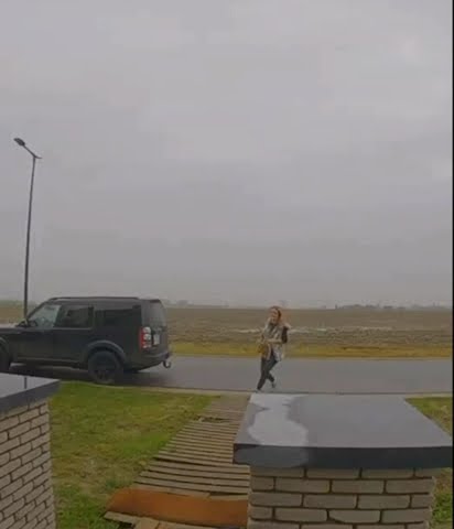 Woman Loses Footing and Falls on Icy Wooden Walkway - 1445350 - YouTube