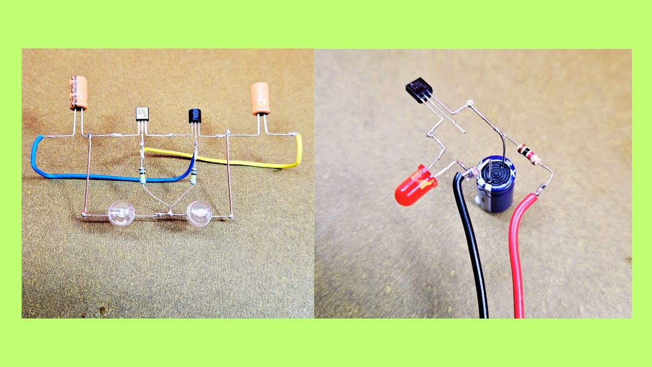 LED Flasher using BC547 | How to make Powerful LED Flasher | LED ...
