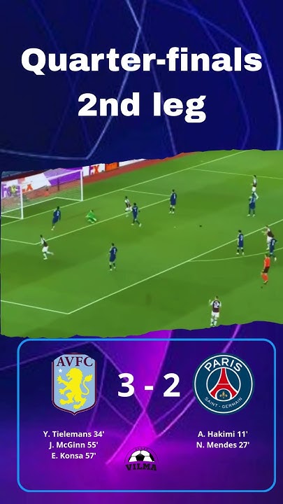 UCL - Quarter Finals- 2nd Leg ASTON VILLA 3-2 PSG - YouTube