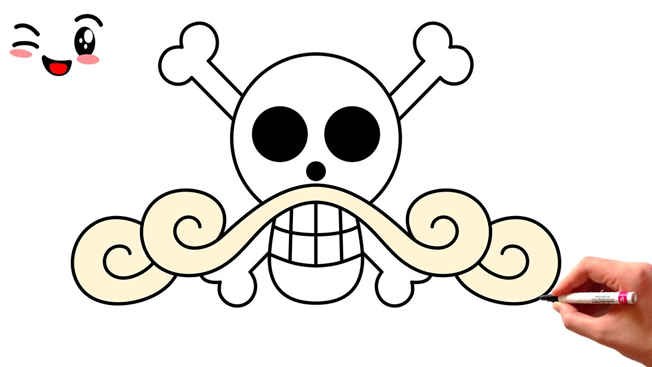 How To Draw One Piece Logo Roger Pirates Flag | Gol D. Roger | Easy ...