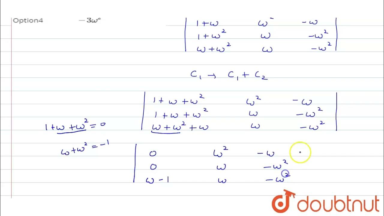 If omegais an imaginary cube root of unity, then the value ofthe ...
