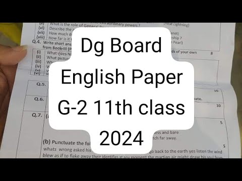 2nd time dg khan board english paper 11th class 2024 | dg board group2 ...