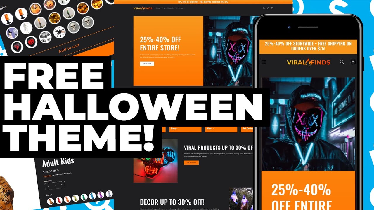 How to Transform Shopify's FREE Theme Ride into a Shopify HALLOWEEN ...