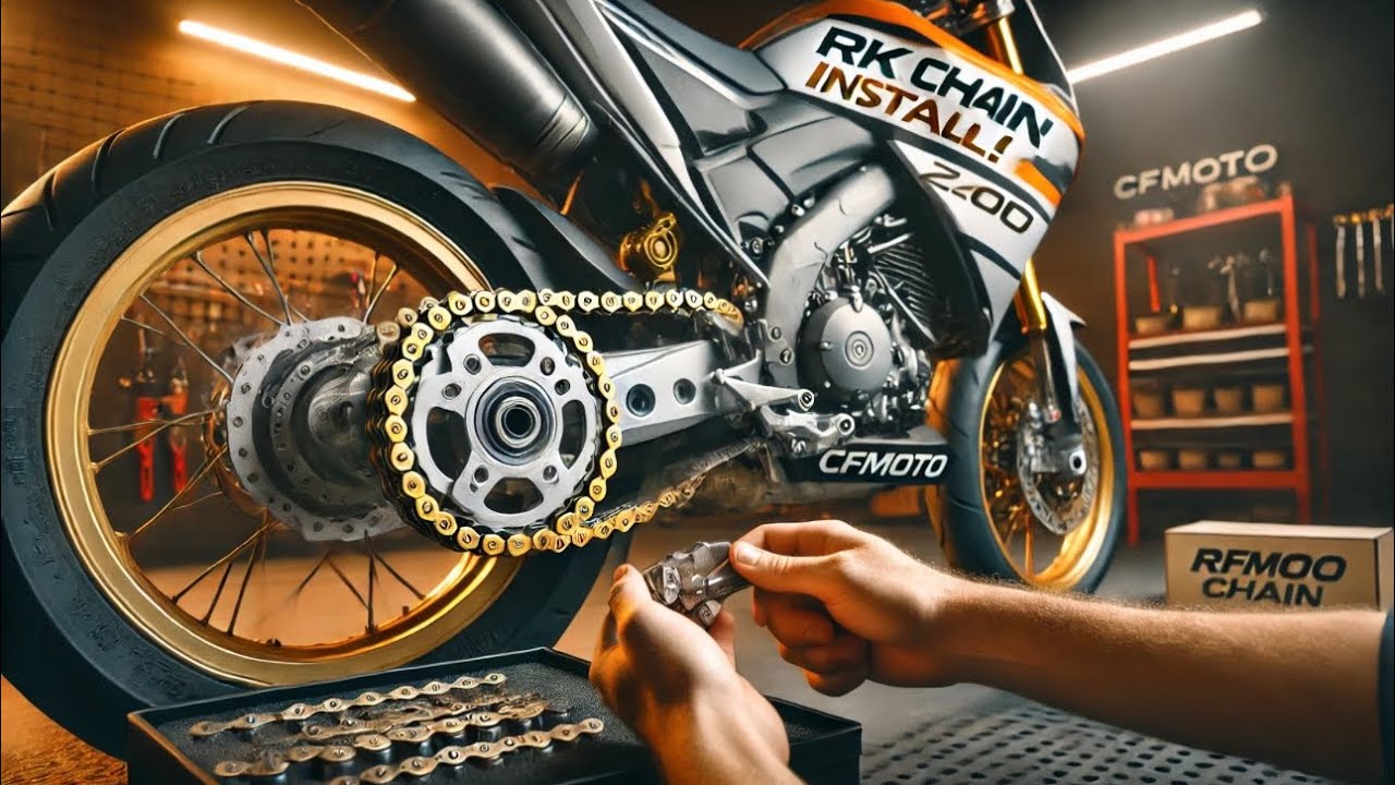 RK Rivet Chain Install On CFMoto CL-X 700 - YouTube