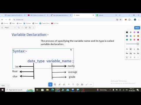 Variable Declaration & initialization in C- Language - YouTube